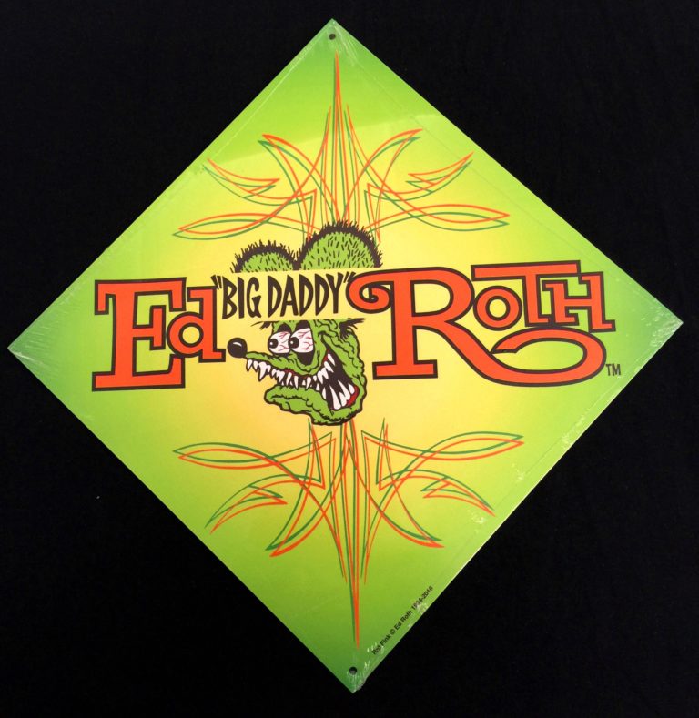 Green Ed "Big Daddy" Roth Metal Sign - Ed Roth's Rat Fink