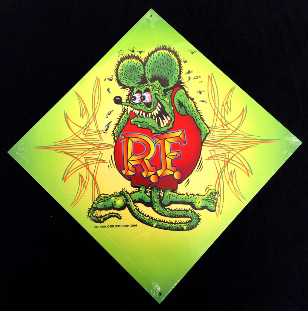 Green Rat Fink Image 12X12 Metal Sign - Ed Roth's Rat Fink