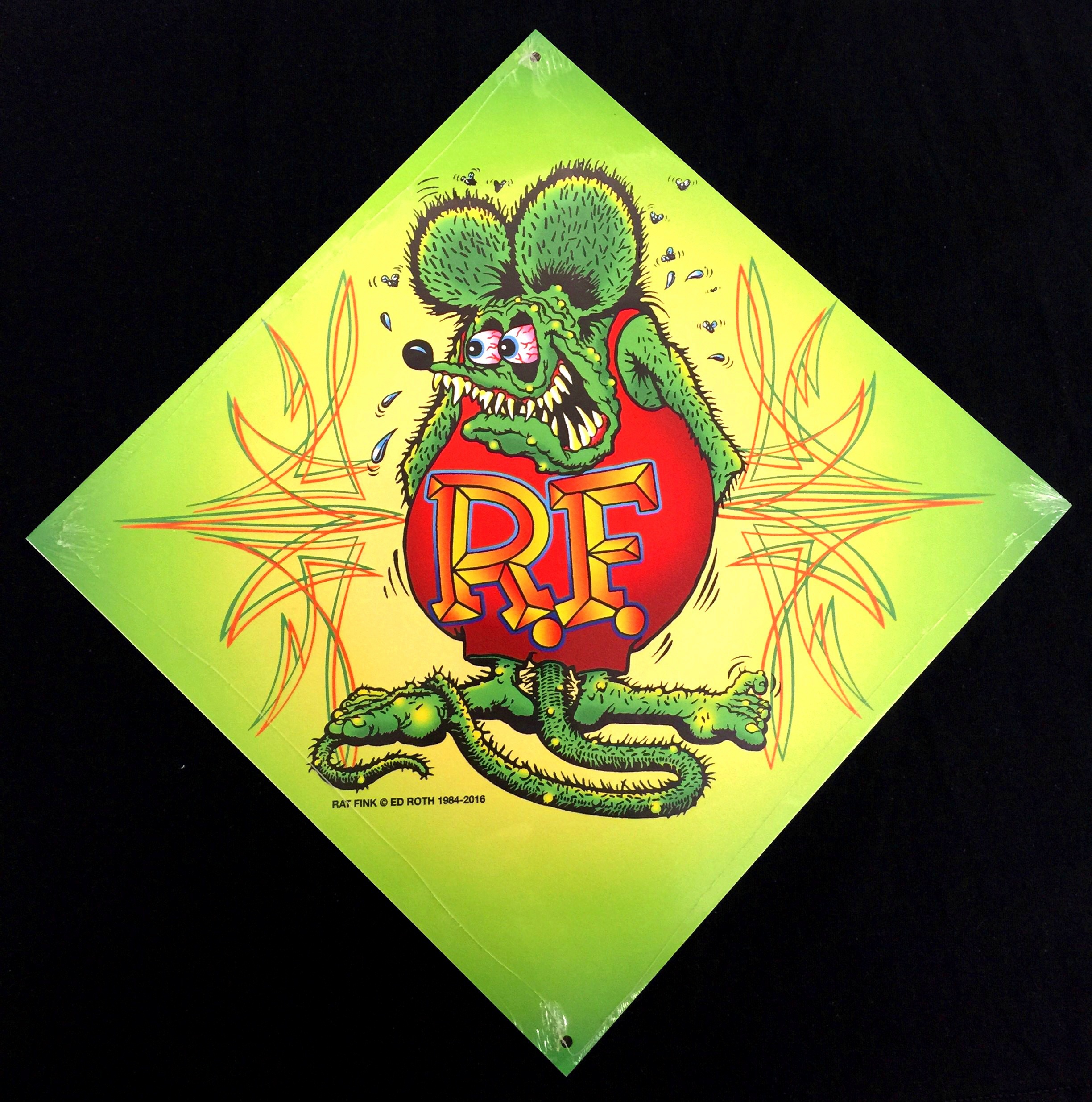 Green Rat Fink Image 12X12 Metal Sign Ed Roth s Rat Fink
