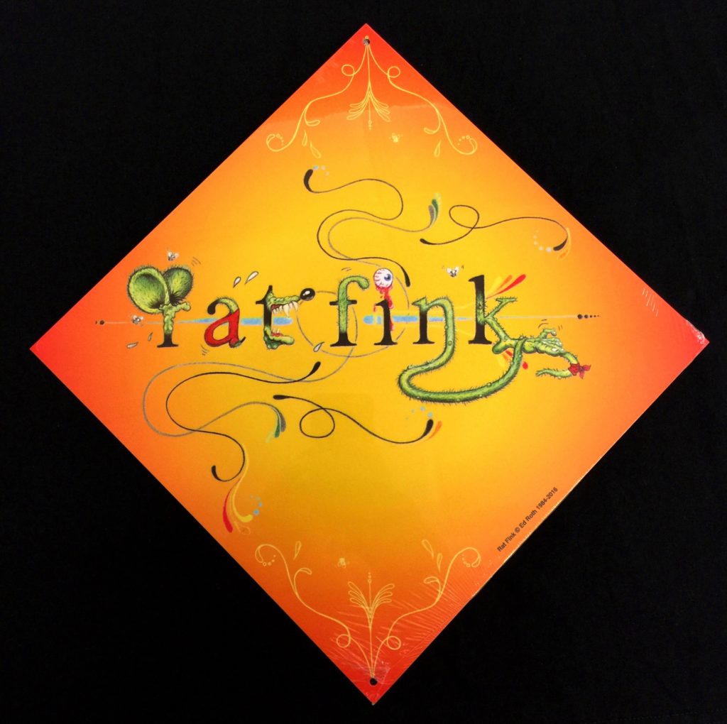 Orange Rat Fink Lettering Metal Sign - Ed Roth's Rat Fink