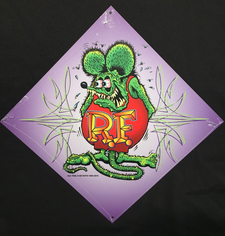 Purple Rat Fink Metal Sign - Ed Roth's Rat Fink