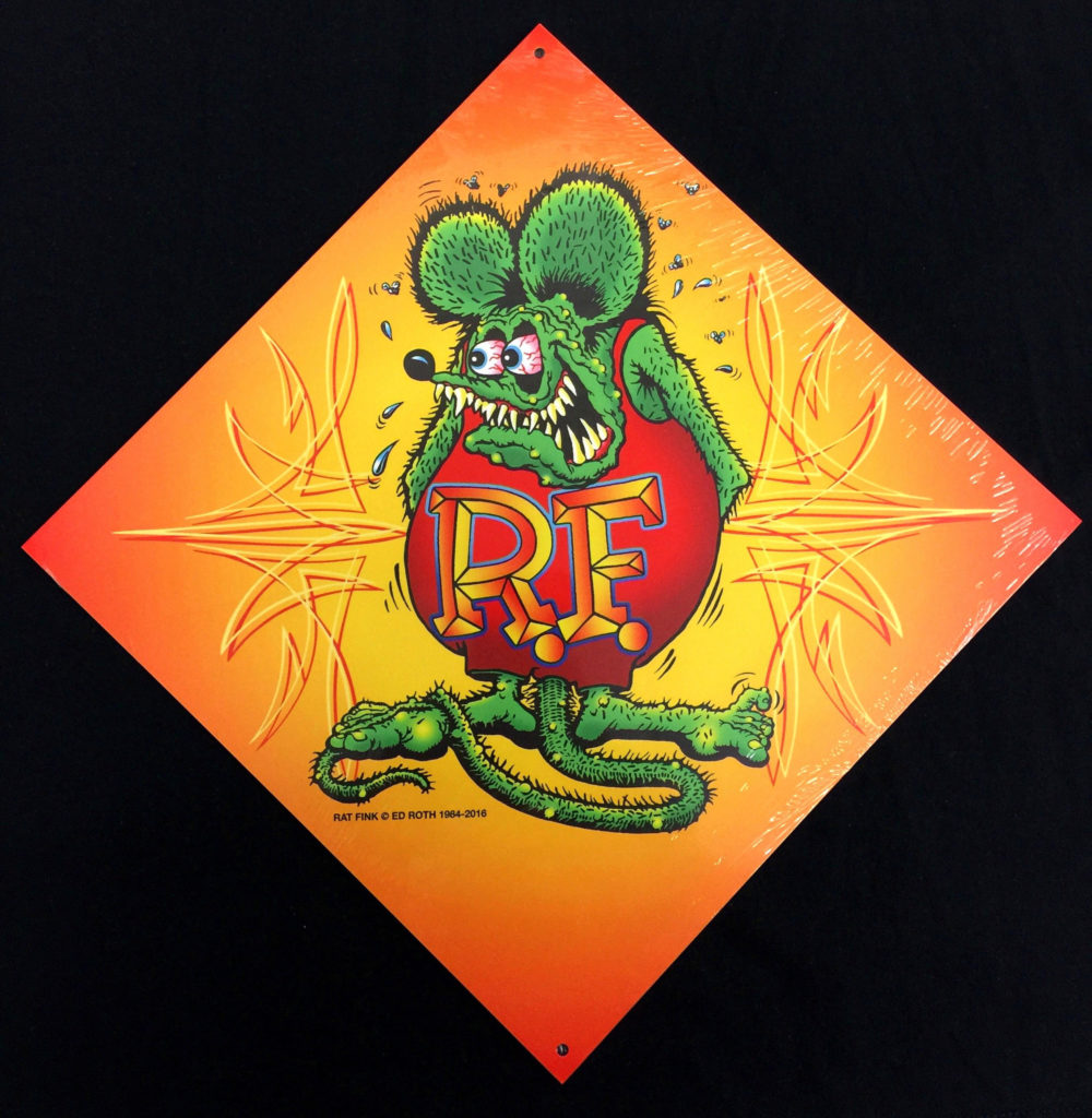 Orange Rat Fink Image Metal Sign 12in - Ed Roth's Rat Fink
