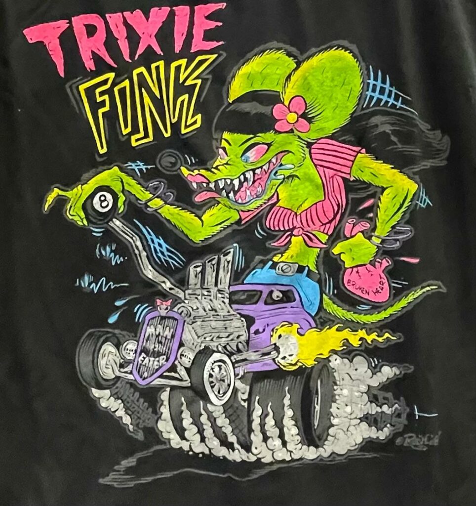 Trixie Fink Black Ladies Fitted Tee - Ed Roth's Rat Fink