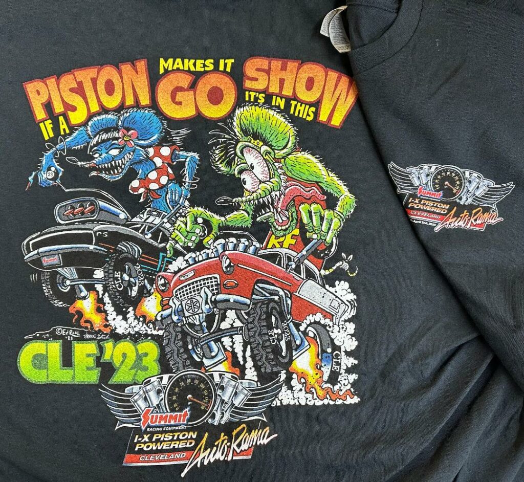 Rat Fink Piston Go Show Tee - Ed Roth's Rat Fink