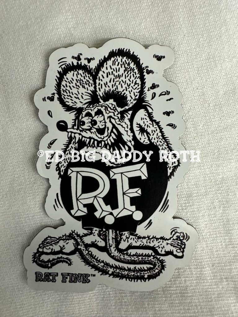 Black /White Rat Fink 3" Magnet - Ed Roth's Rat Fink
